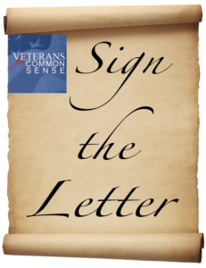 Open Letter from Veterans for Common Sense | Veterans for Common Sense